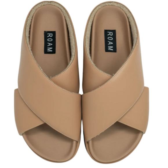 ROAM | Shoes | Roam Faux Leather Cross Stack Platform Sandals Shoes Tan ...
